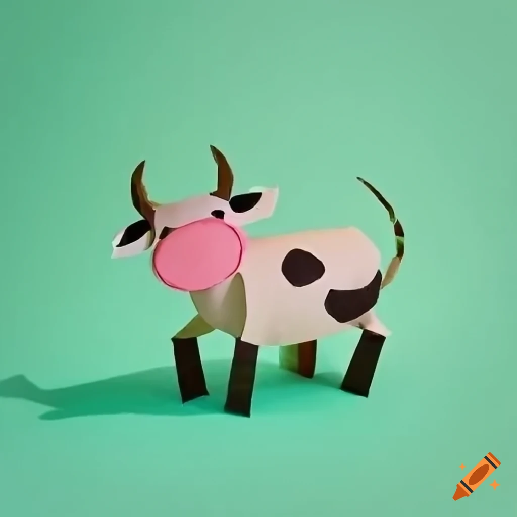Paper craft coconut sprout cow on Craiyon