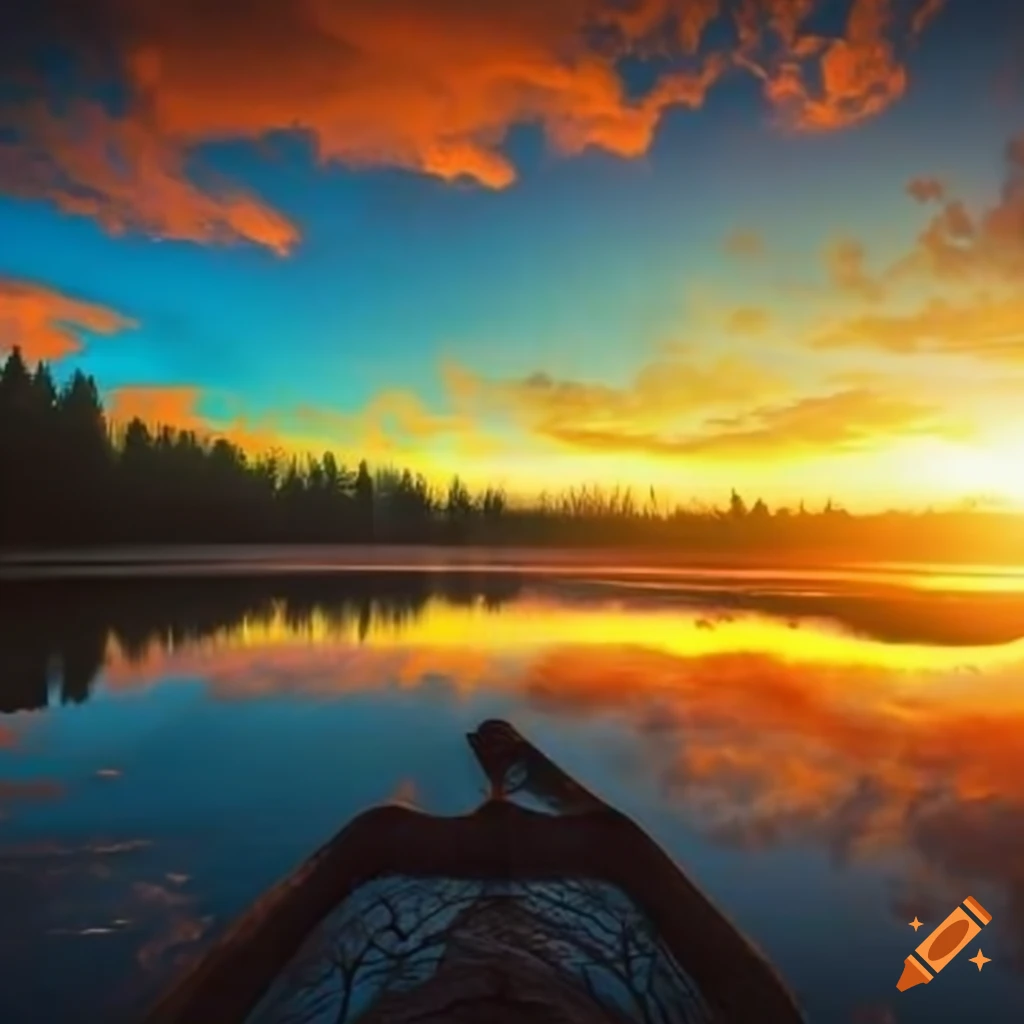 Psychedelic landscape at sunset with rolling hills and rivers on Craiyon