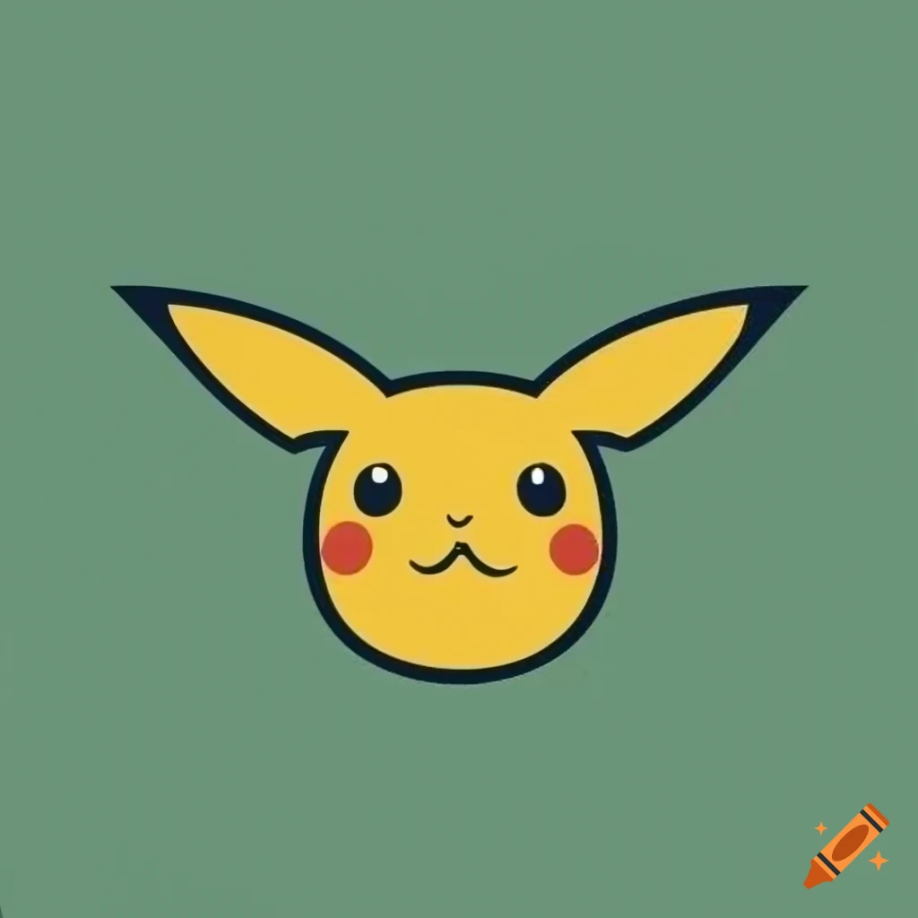 Pikachu minimalist vector logo on Craiyon