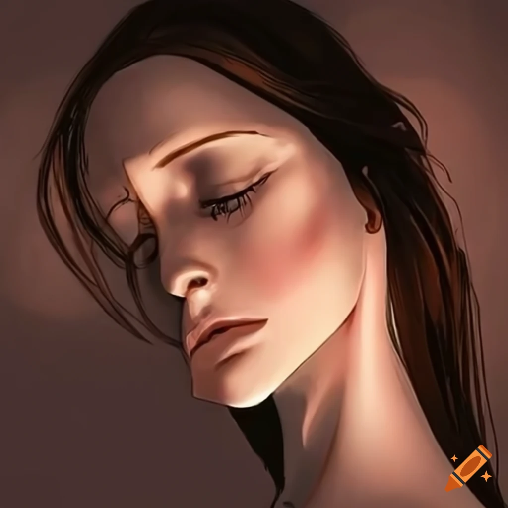 Woman expressing deep sadness on Craiyon