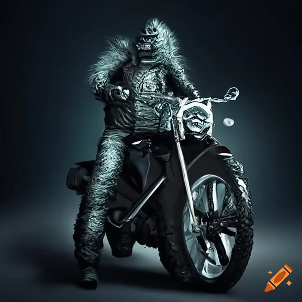 Bigfoot riding a motorcycle on Craiyon
