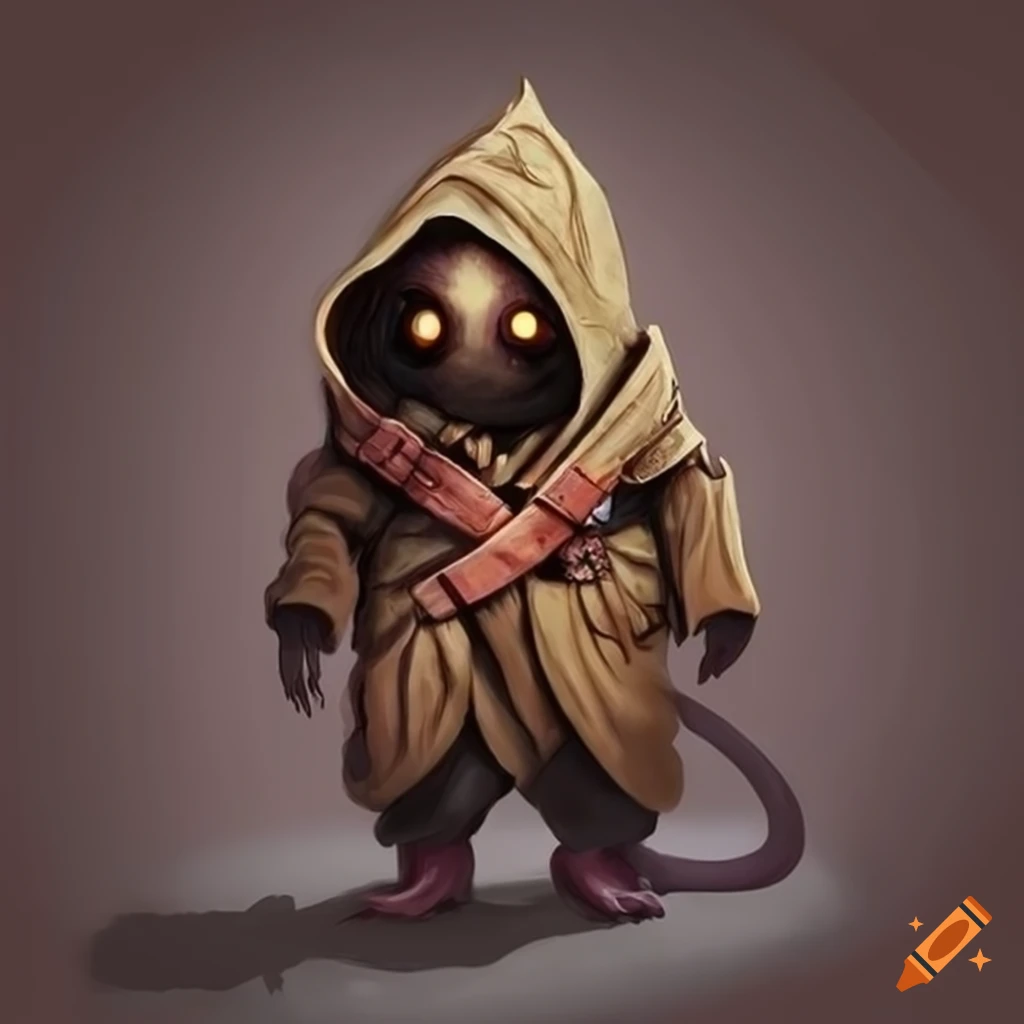 Rat dressed as Star Wars Jawa character in an intriguing illustration ...