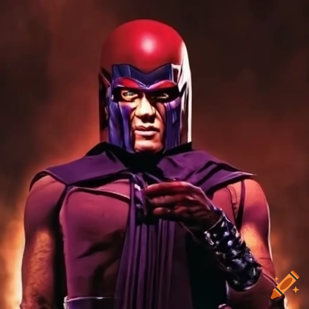 Malcolm X portrayed as Magneto in the MCU style on Craiyon