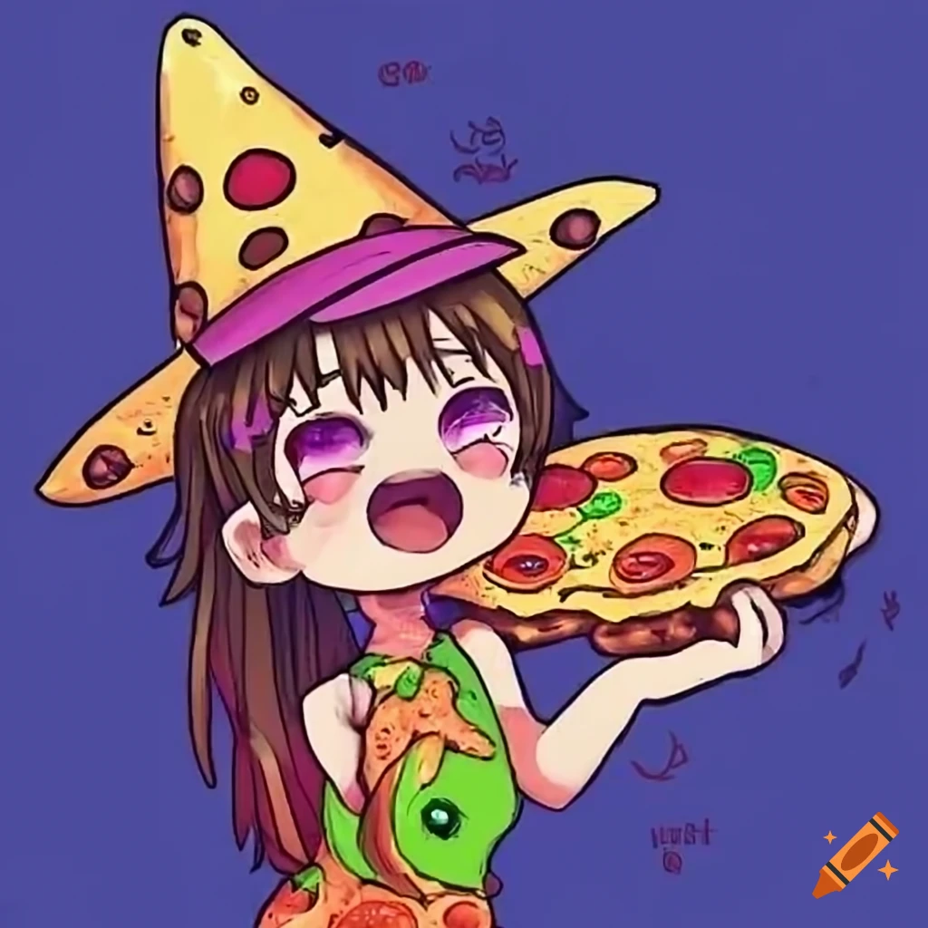 Cute monster pizza witch on Craiyon