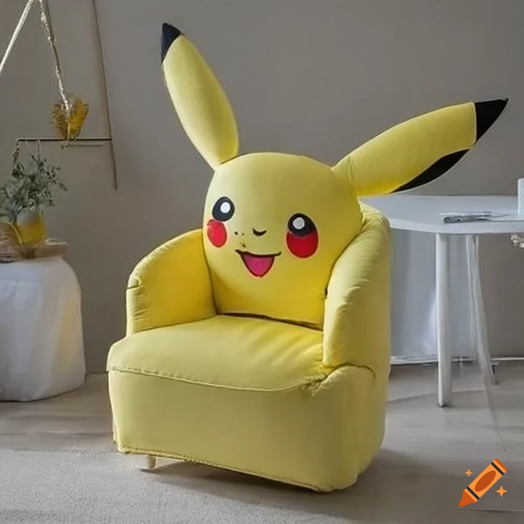 Pikachu-themed armchair with cute ears design on Craiyon