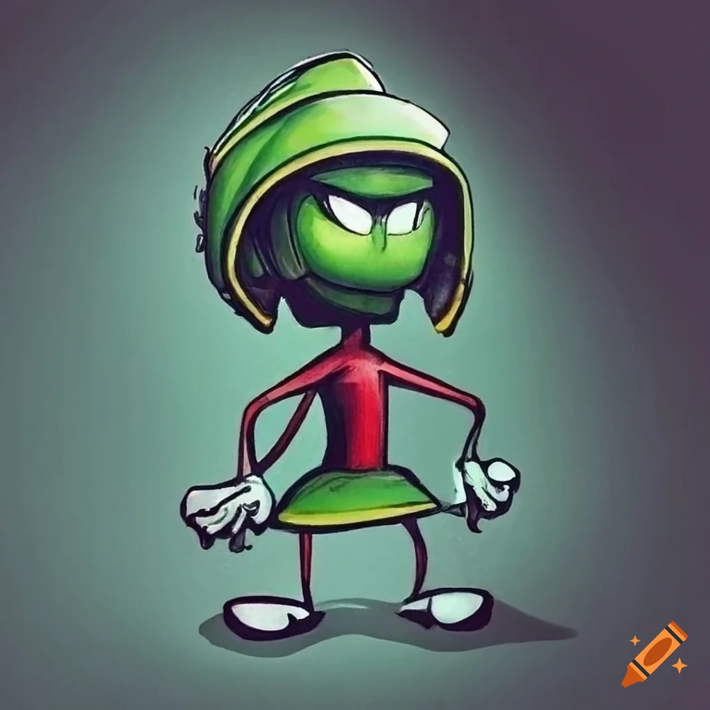 Marvin martian alien in surrealistic art style on Craiyon