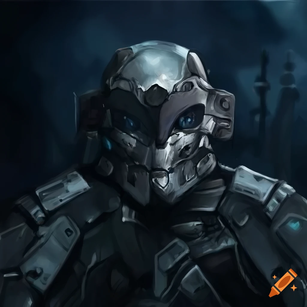 Mentor captain cyborg soldier in magic-tech art theme on Craiyon