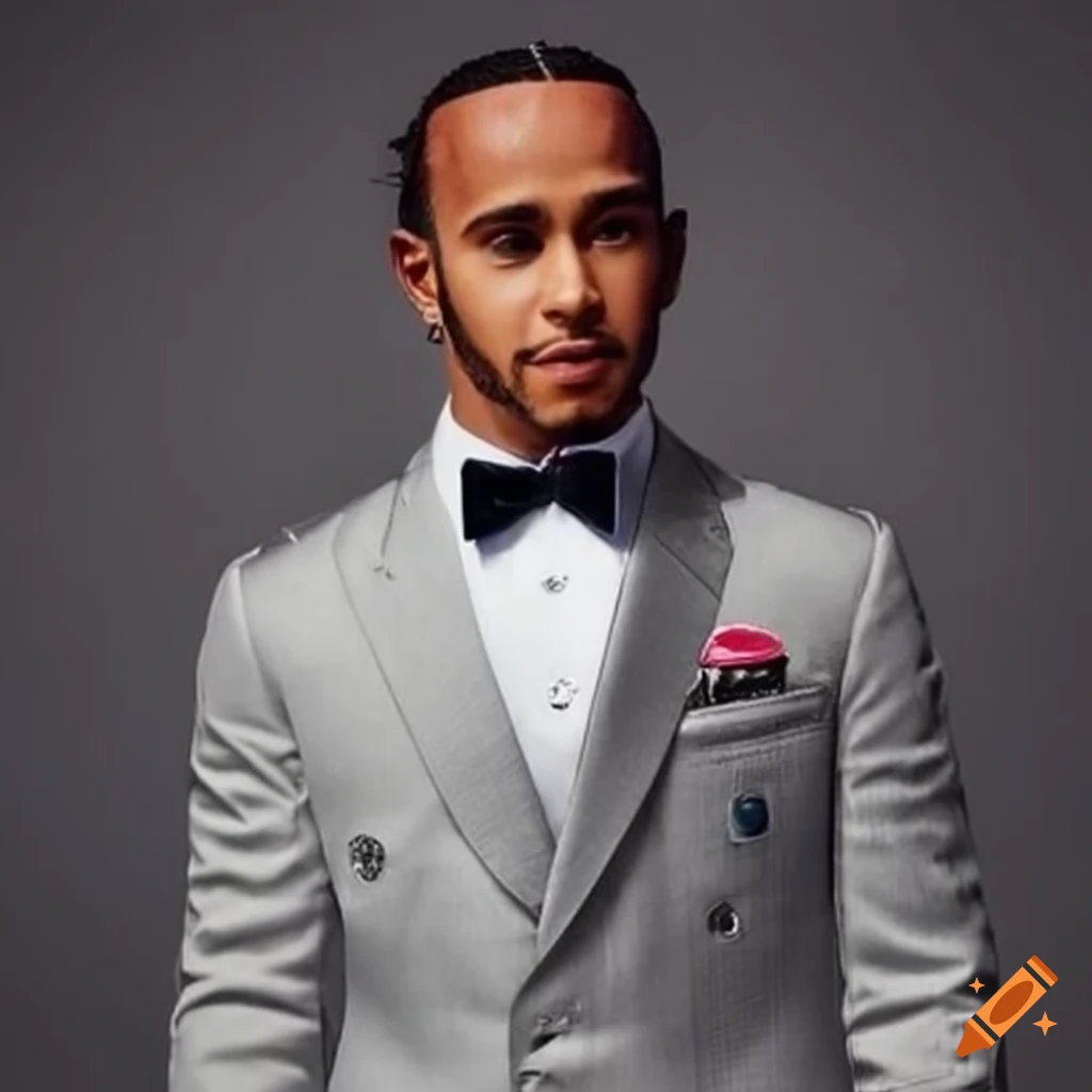 Lewis hamilton in a groom's suit on Craiyon