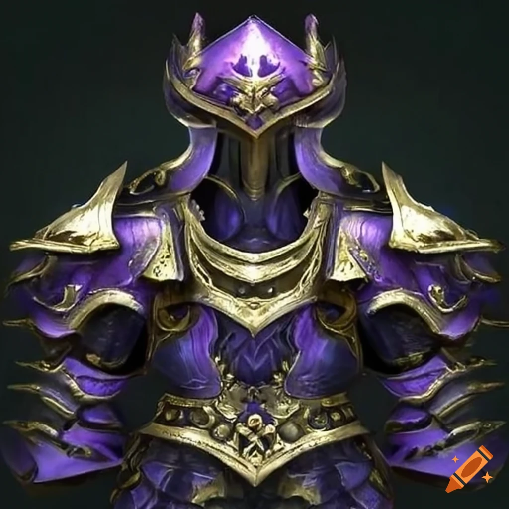 Front view of adorned magic armor on Craiyon