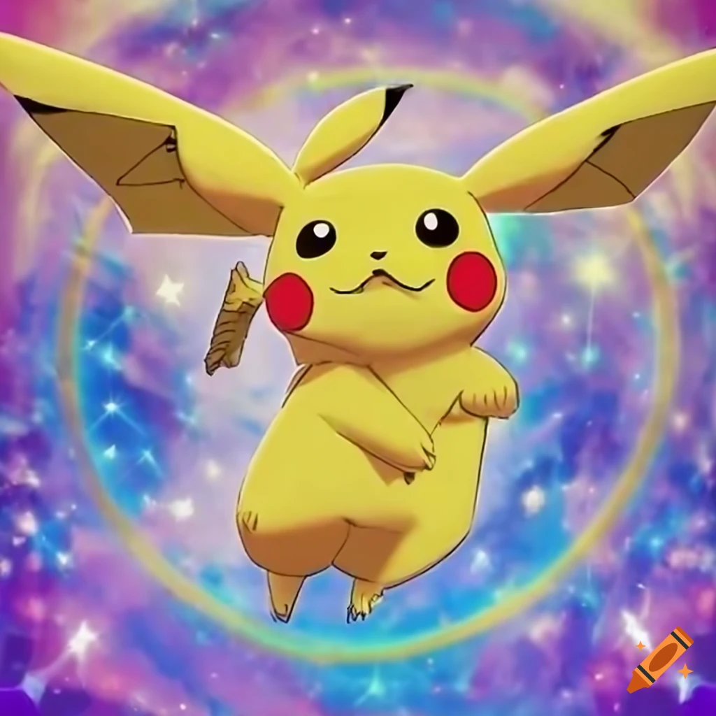 Pikachu reimagined as a celestial angel on Craiyon