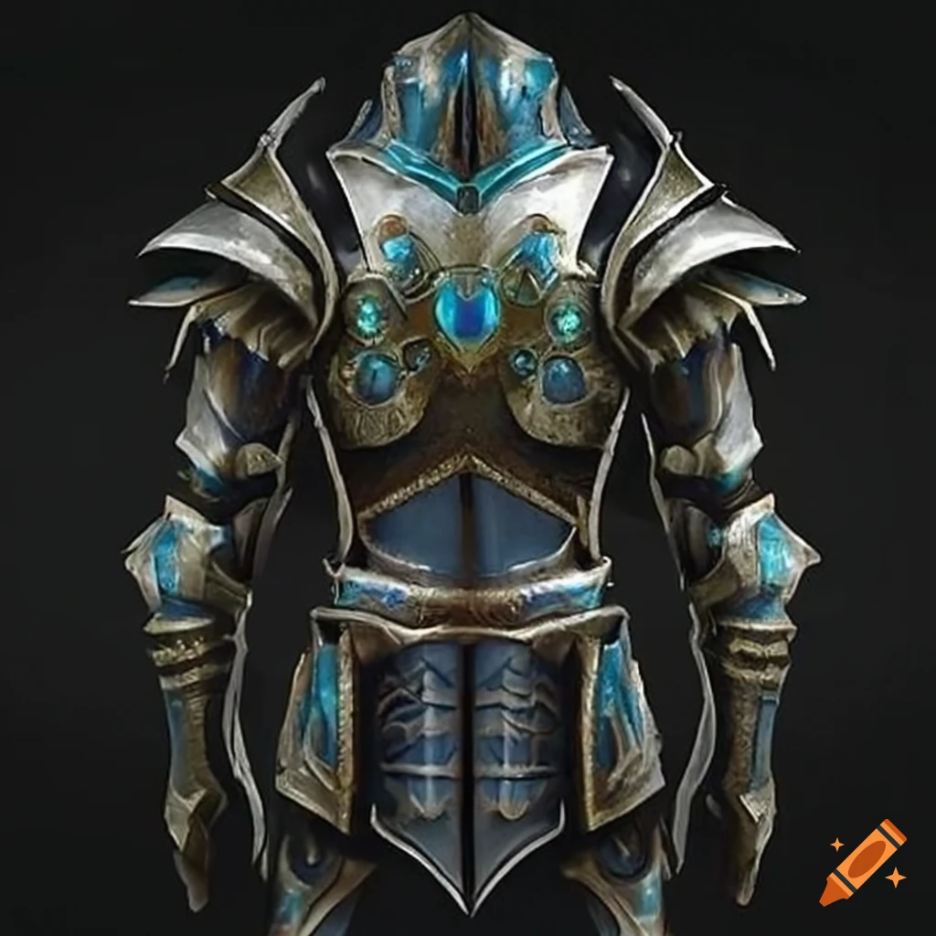 Majestic magic armor from the front view on Craiyon