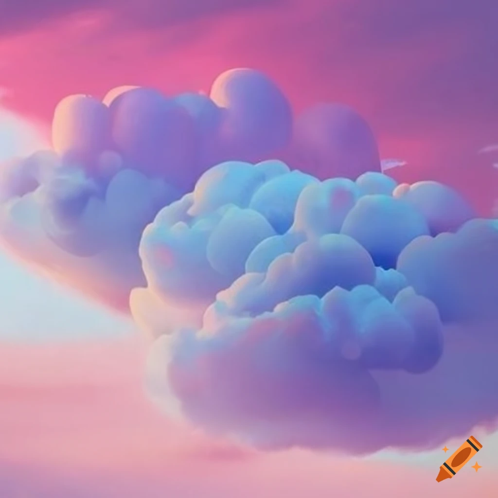 Pastel rain clouds on Craiyon