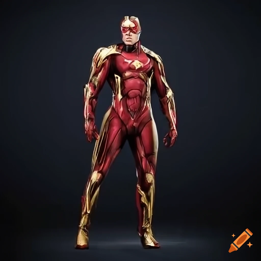 Futuristic superhero suit design inspired by Batman, Flash, and ...