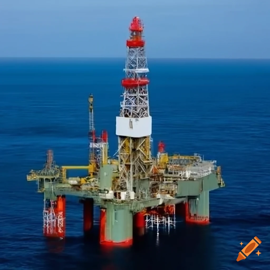 Industrial offshore network of oil rigs with military installations in ...