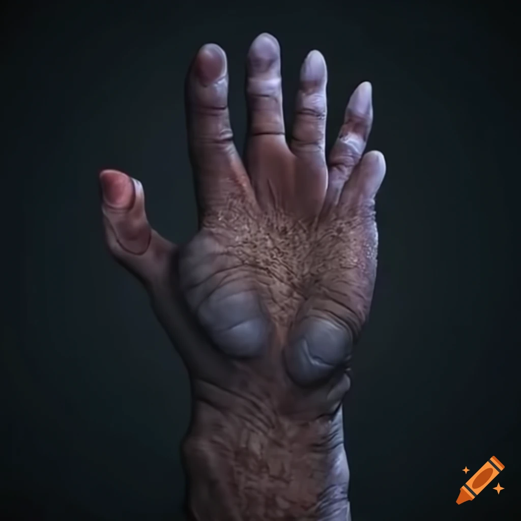 Werewolf hand with palm facing camera on Craiyon