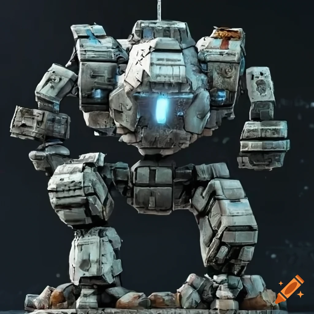 Cobblestone mech on Craiyon
