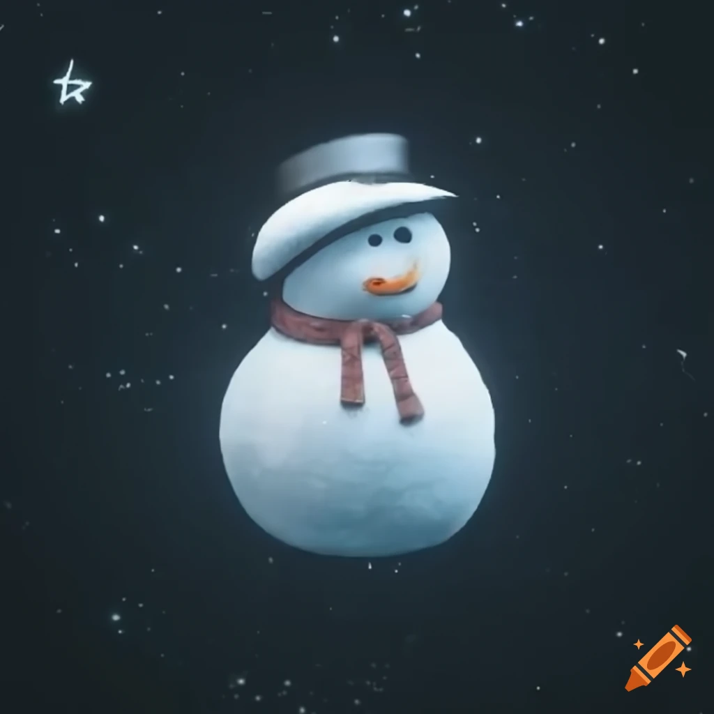 Frosty the snowman visual effects on soldier in snowy landscape on Craiyon