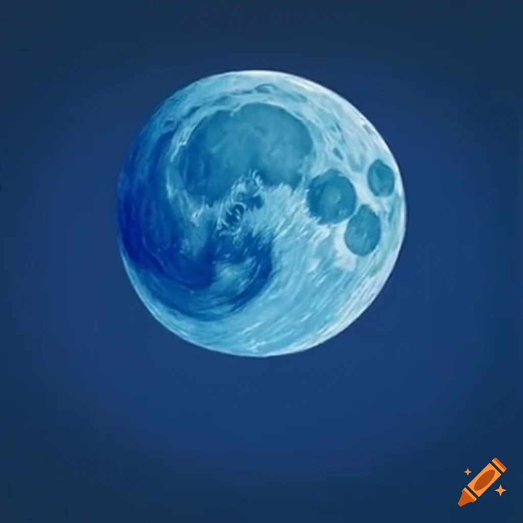 Symbolic image of a light blue moon split into halves representing ...