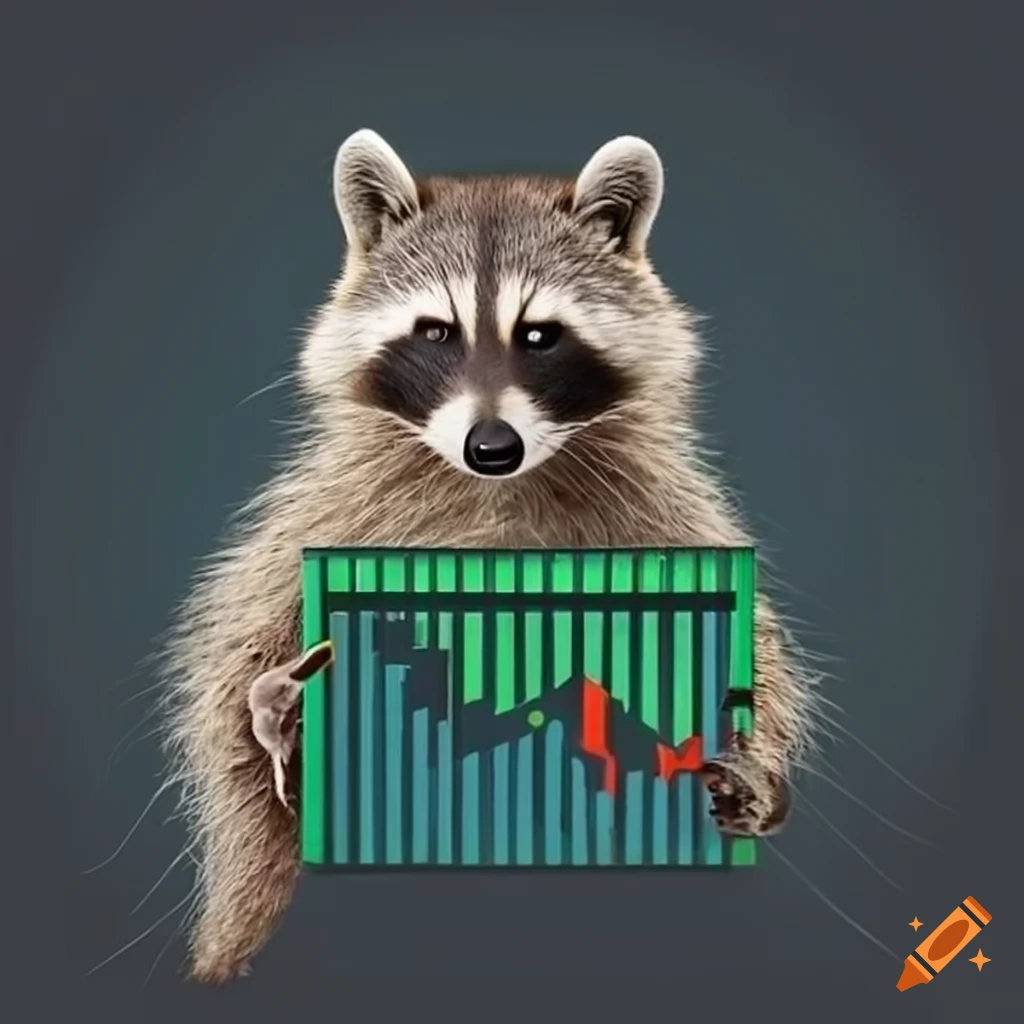 Raccoon holding a pointer in front of a graph on Craiyon