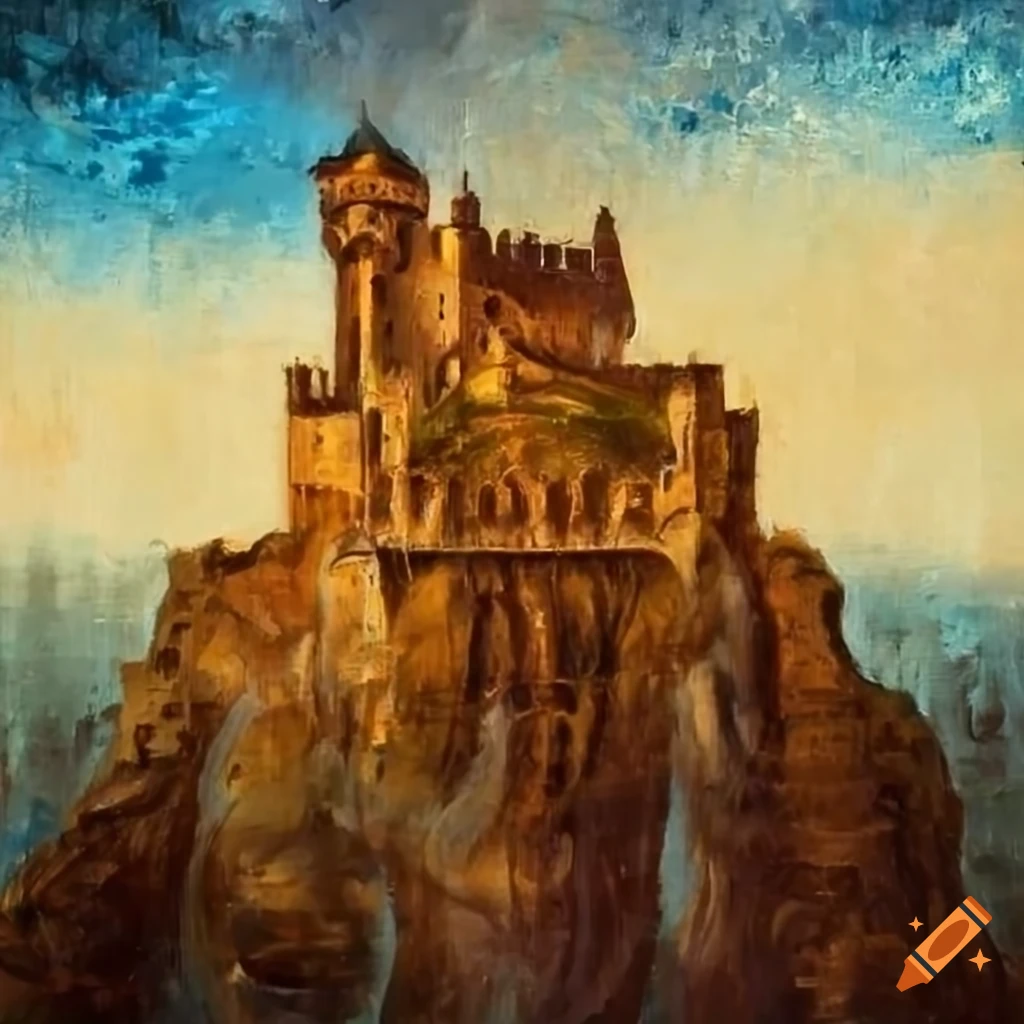 Moody botticelli style abstract castle on a summer day on Craiyon