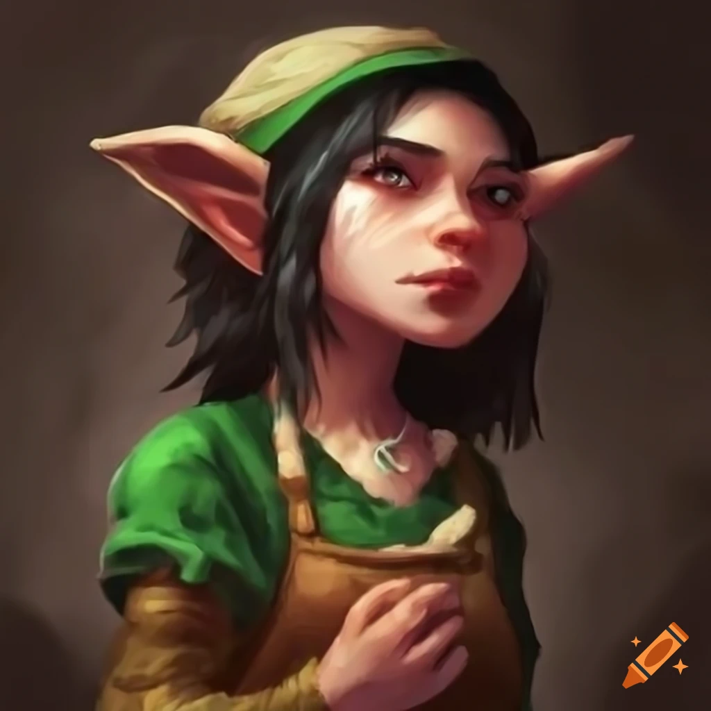 Adventurous female kender, elf, and gnome with farmer clothes in d&d ...