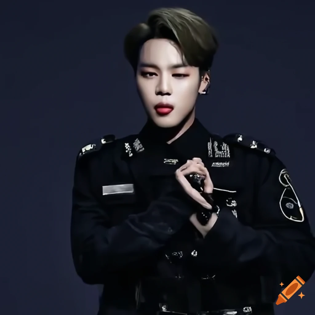 Park jimin from bts dressed as a policeman on Craiyon
