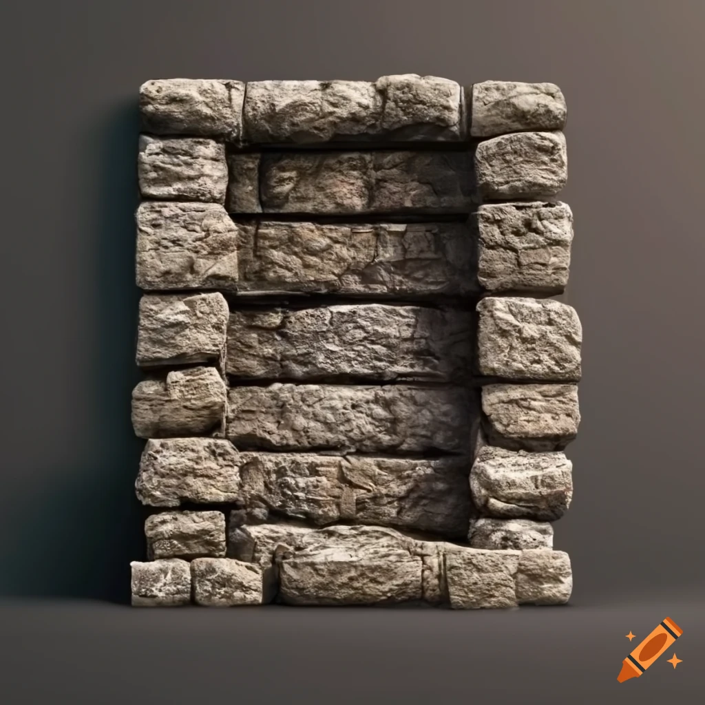 Old stonewall with rectangular and squared stones in a row on Craiyon