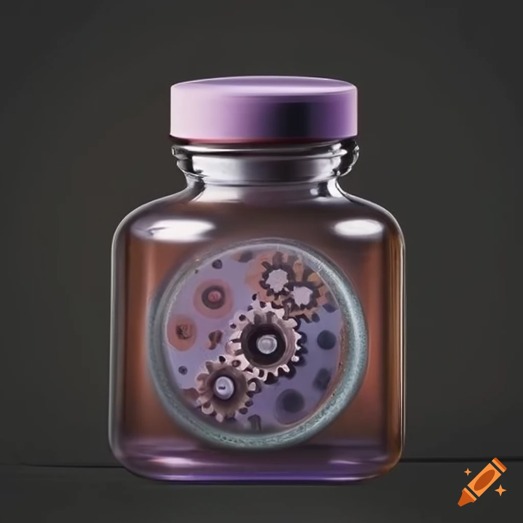 Skincare jar with engine and gears on Craiyon