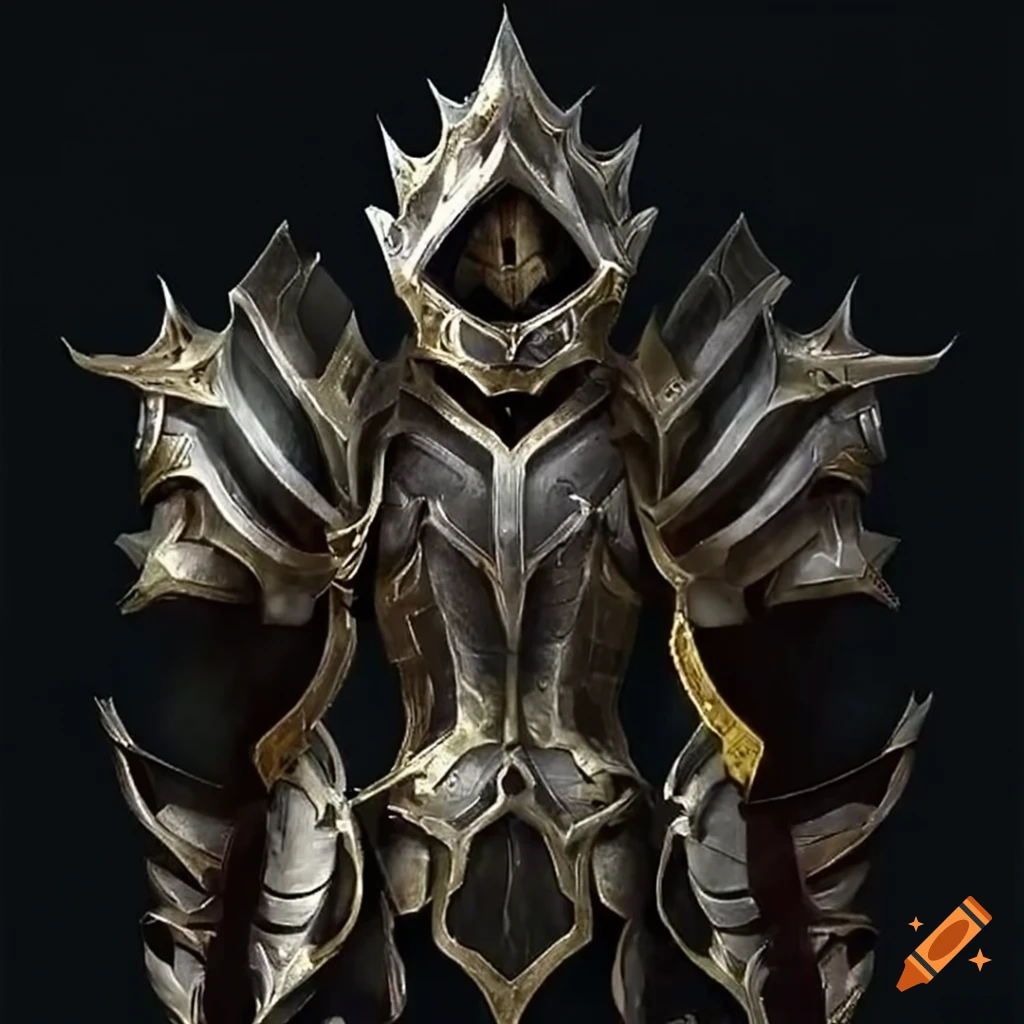 Exalted magic armor front view on Craiyon