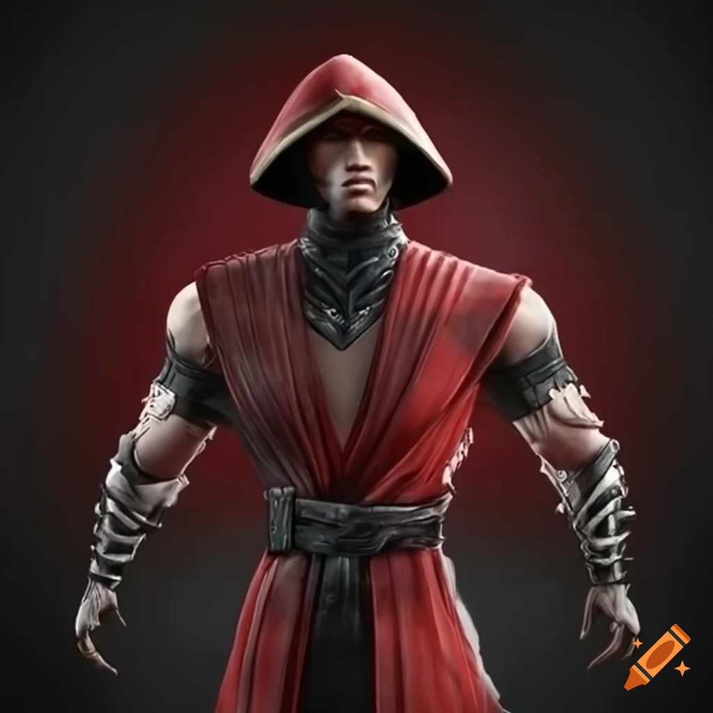 Mortal kombat raiden in a dark red outfit with gothic vampire motif on ...