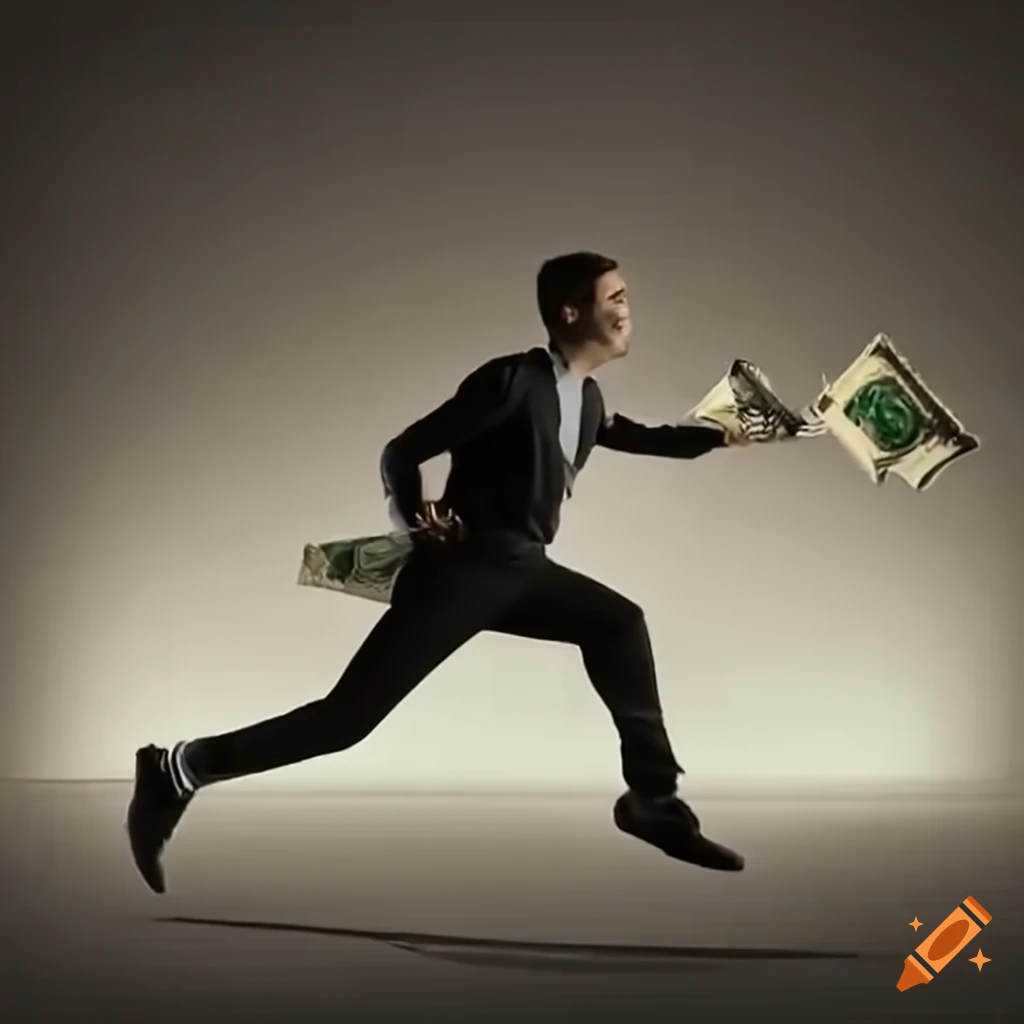 Man chasing money on Craiyon