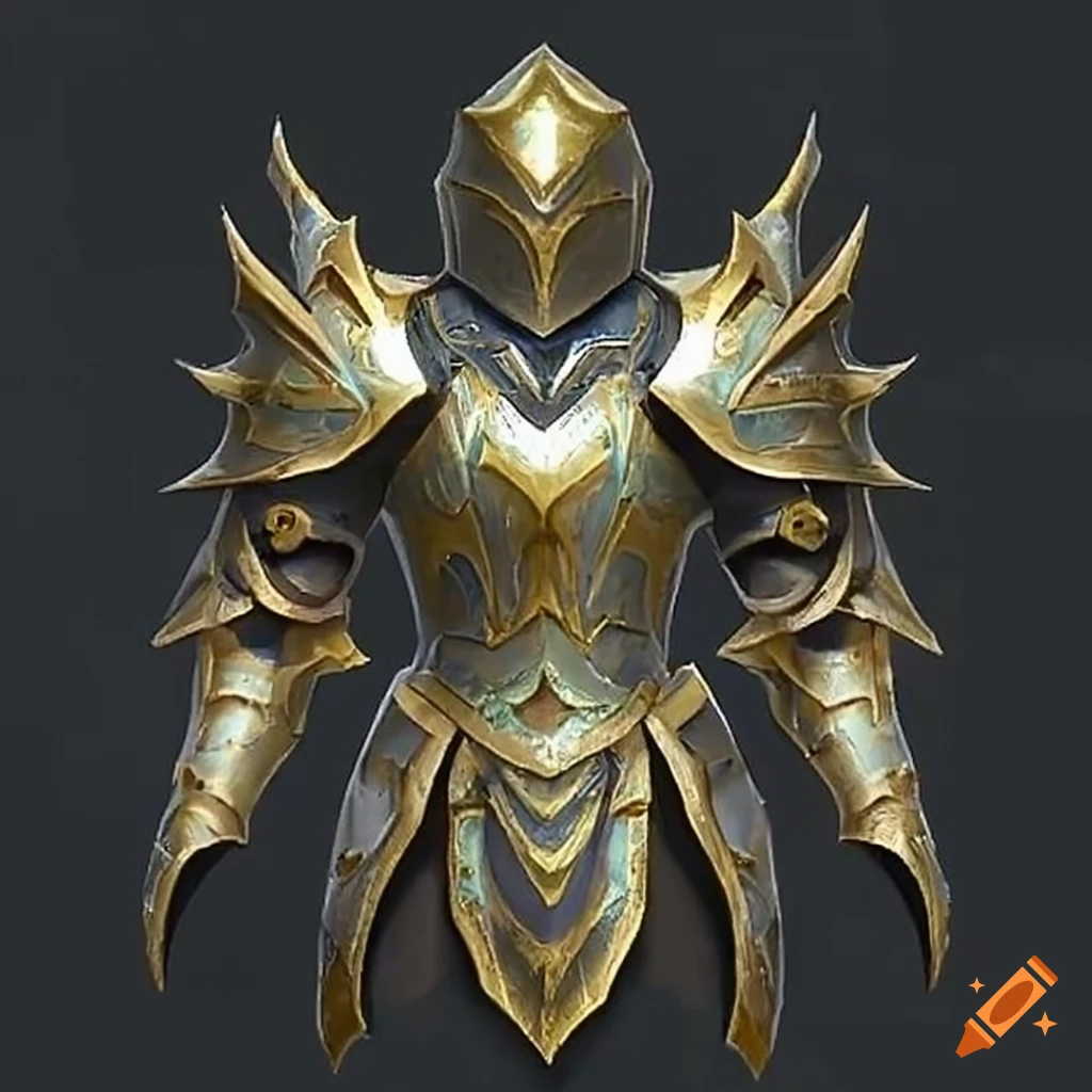 Exalted magic armor viewed from the front on Craiyon