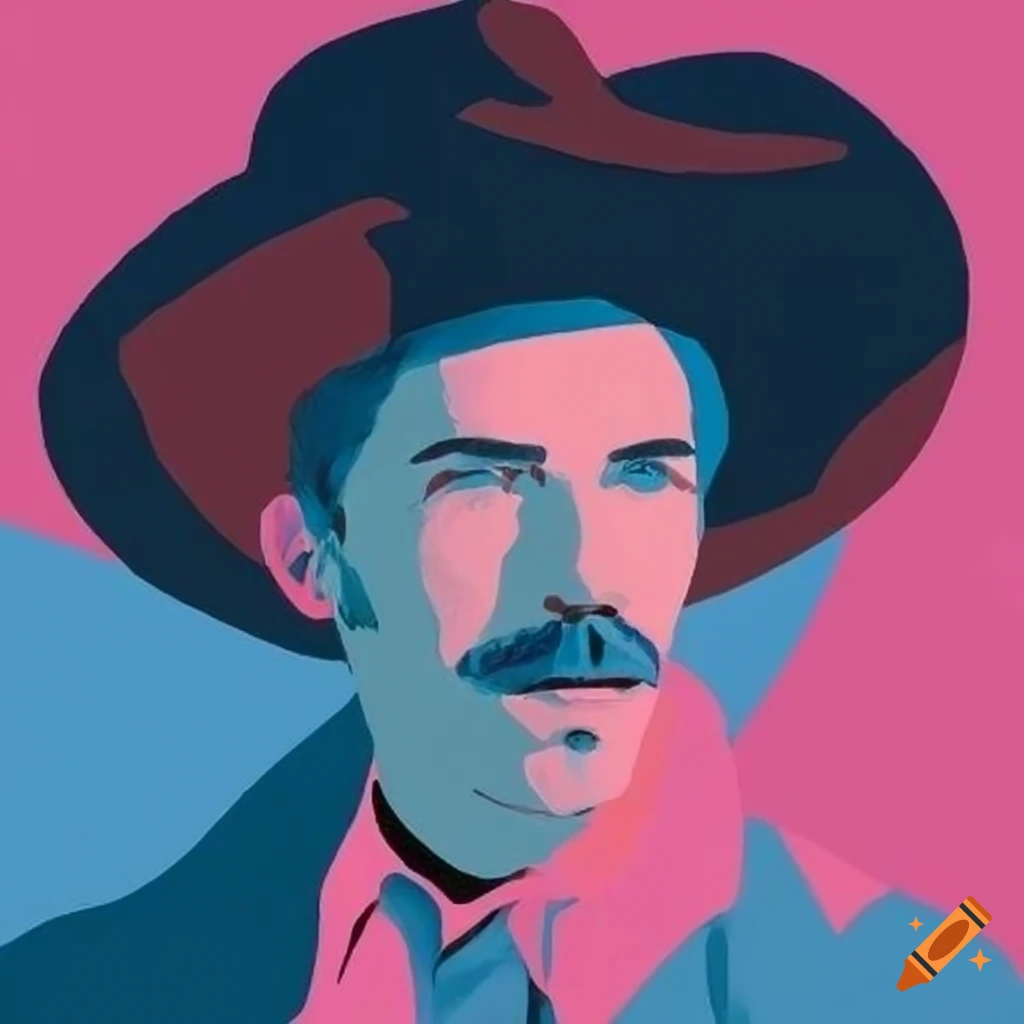 Pop art portrait of a cowboy in pastel colors on Craiyon