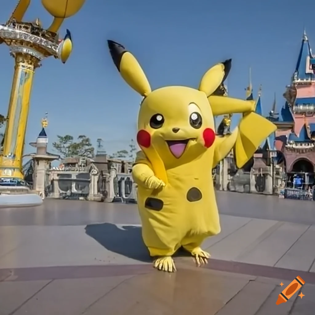 Pikachu at disneyland on Craiyon