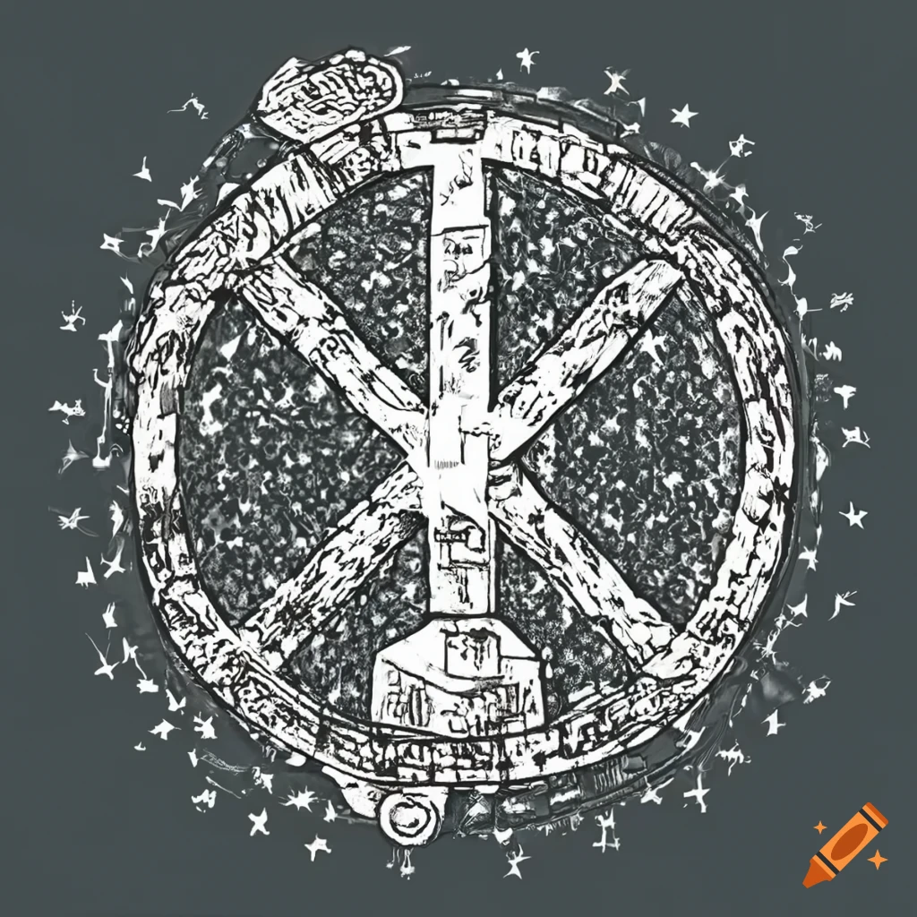 Us currency transformed into a peace symbol with bitcoin motif on Craiyon