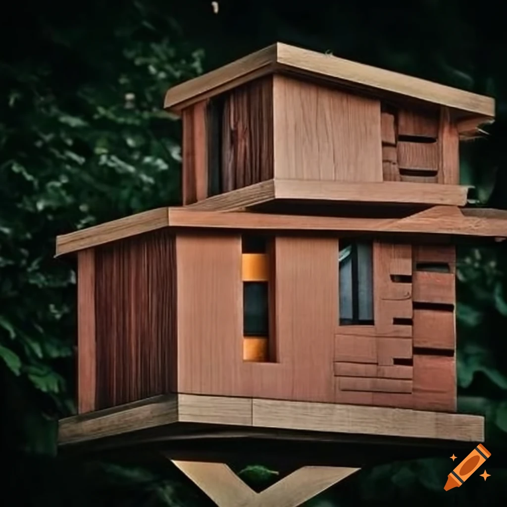 Birdhouse inspired by frank lloyd wright's design on Craiyon
