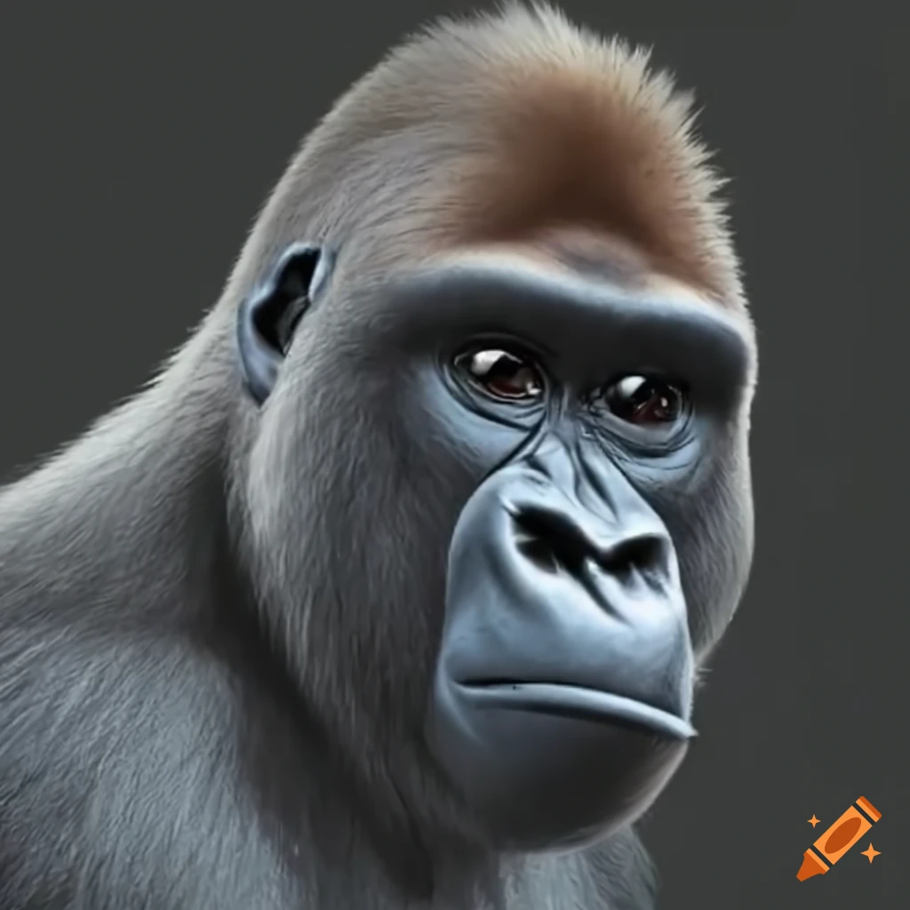 Gorilla playing tag on Craiyon