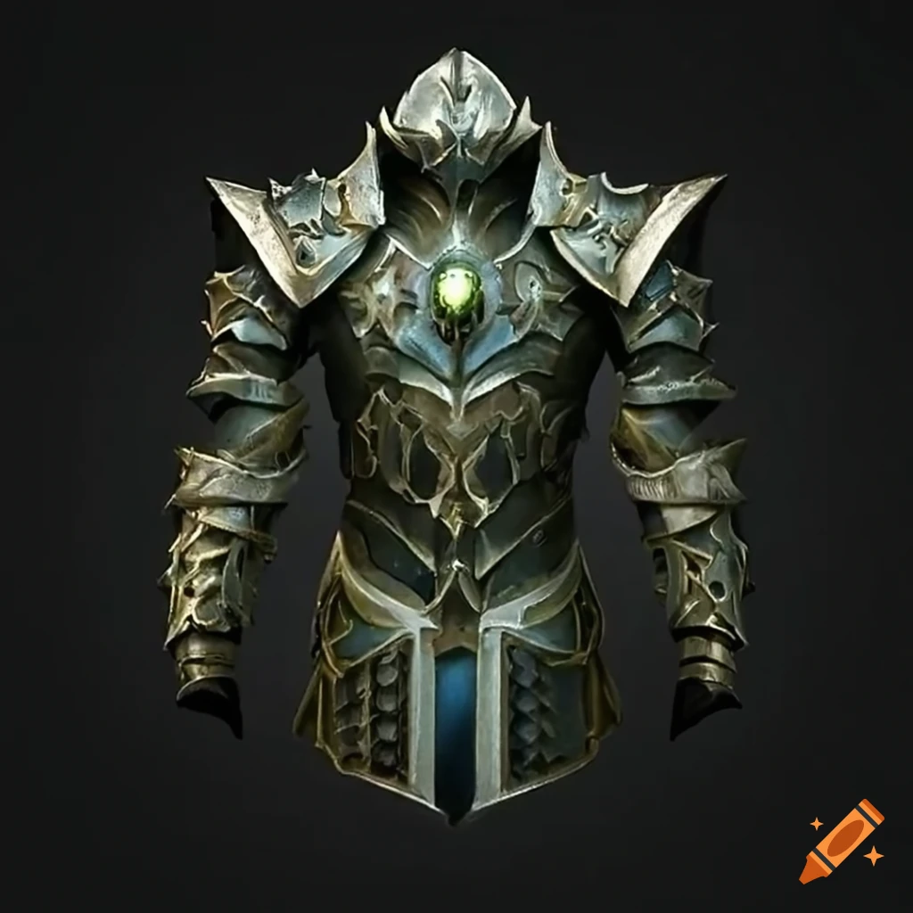 Exalted magic armor front view on Craiyon