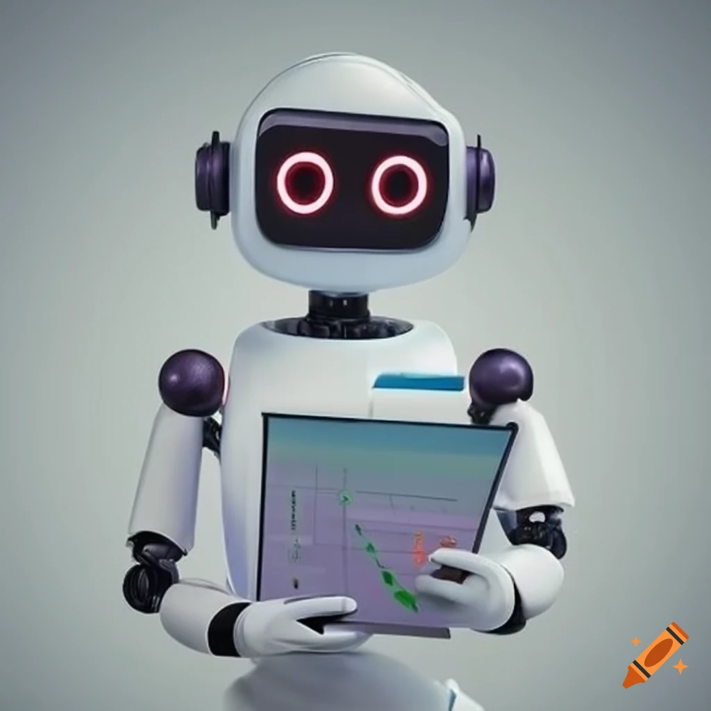 Mini scientific robot analyzing a chart on Craiyon