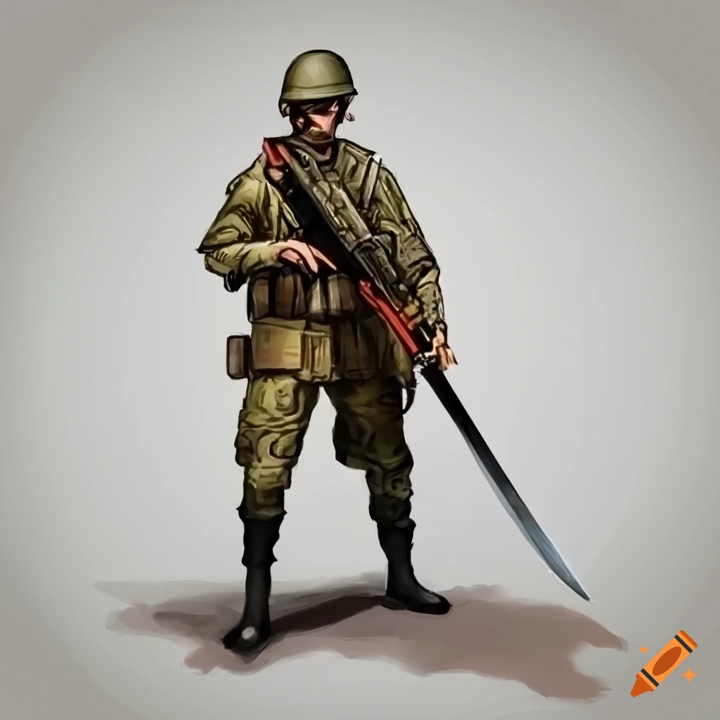 Soldier with a sword on Craiyon