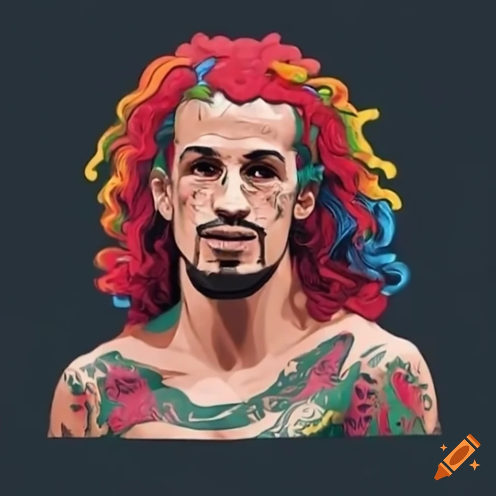 Colorful artistic representation of UFC fighter Sean O'Malley on Craiyon