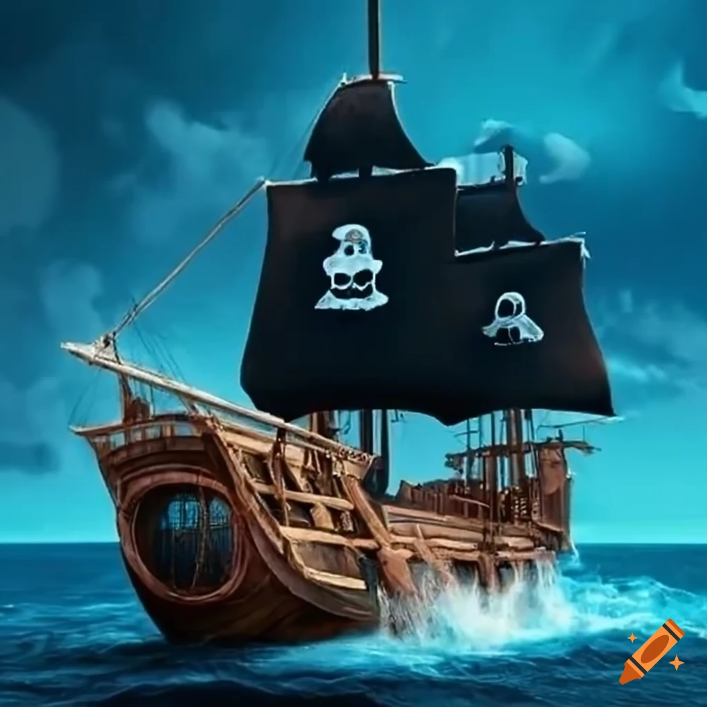 Pirate ship with a quirky and crazy crew on Craiyon