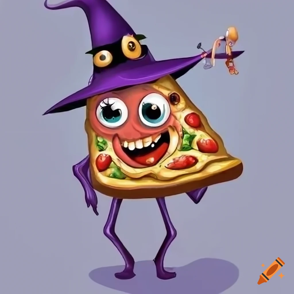Cute monster pizza witch on Craiyon