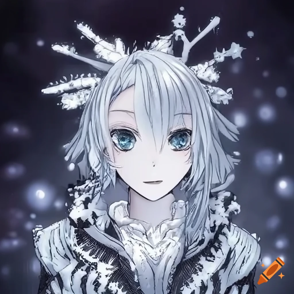 Detailed magnification of a snowflake on Craiyon