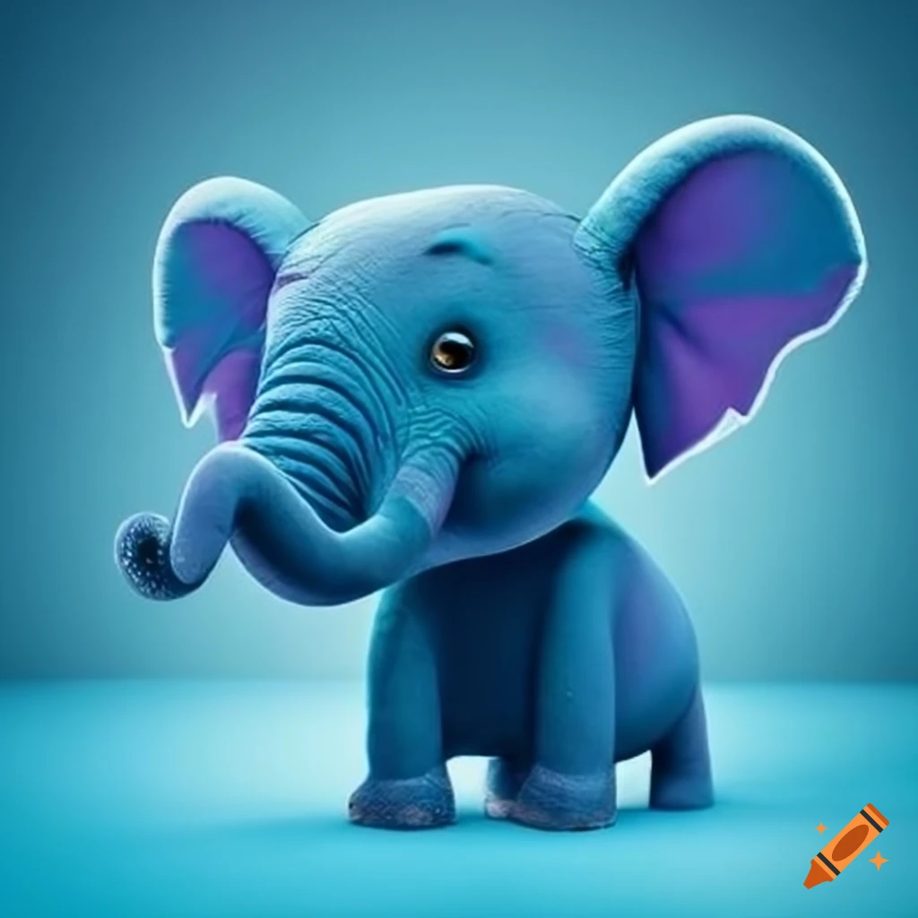 Elephant in blue color on Craiyon