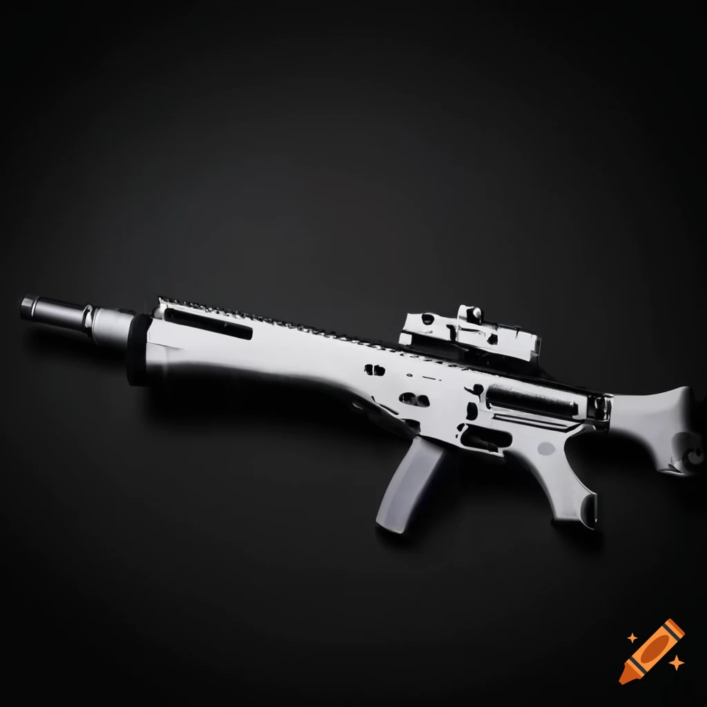 Futuristic white and black rifle on Craiyon