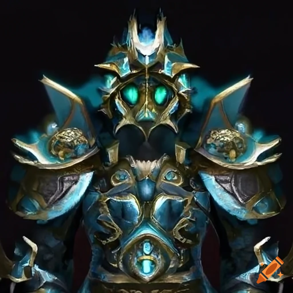 Exalted magic armor frontal view on Craiyon