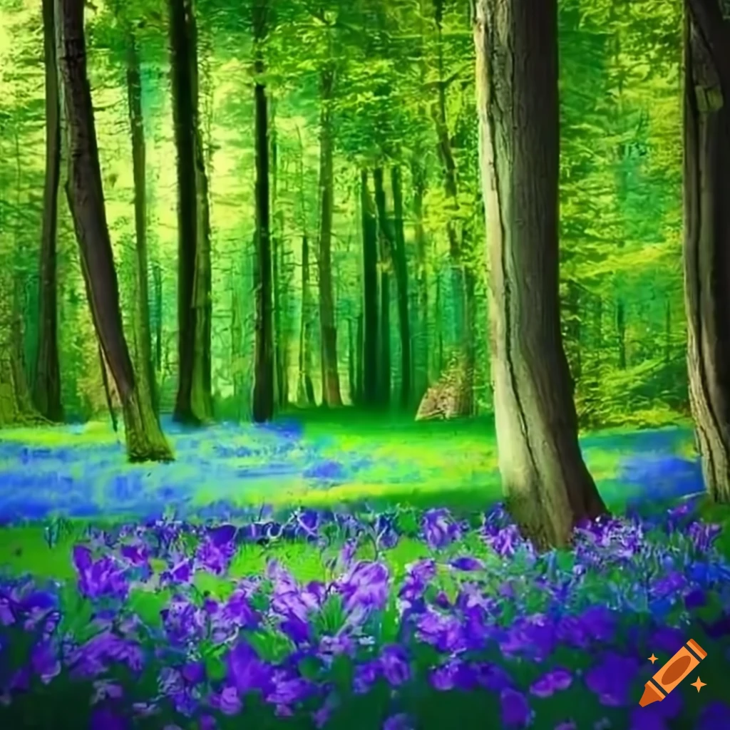 Sunny spring forest on Craiyon