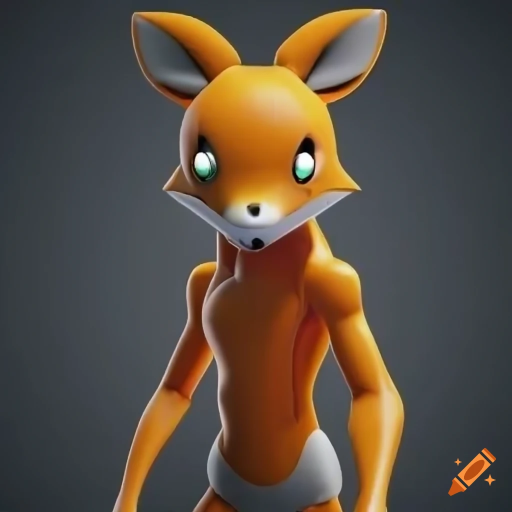 Renamon 3D render with ray tracing and high detail on Craiyon