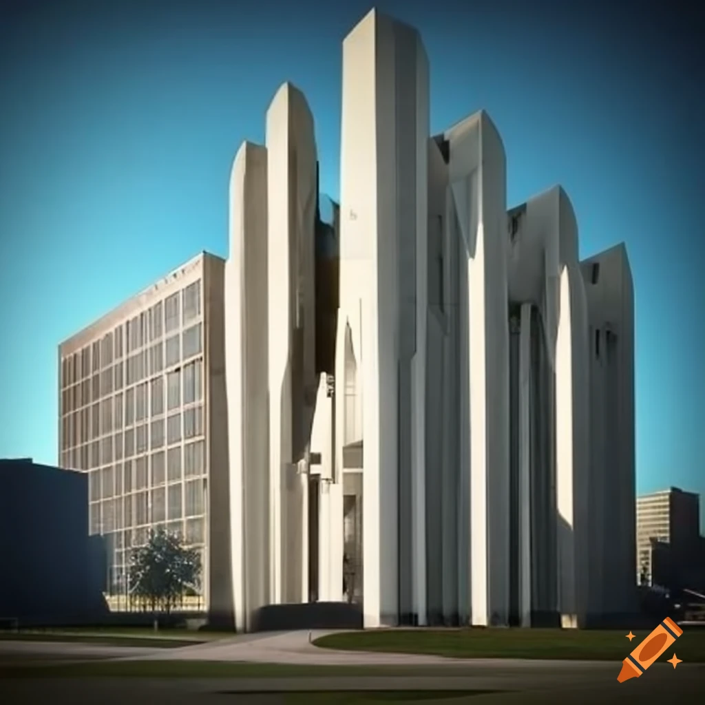 Modern high-tech art deco college campus on Craiyon